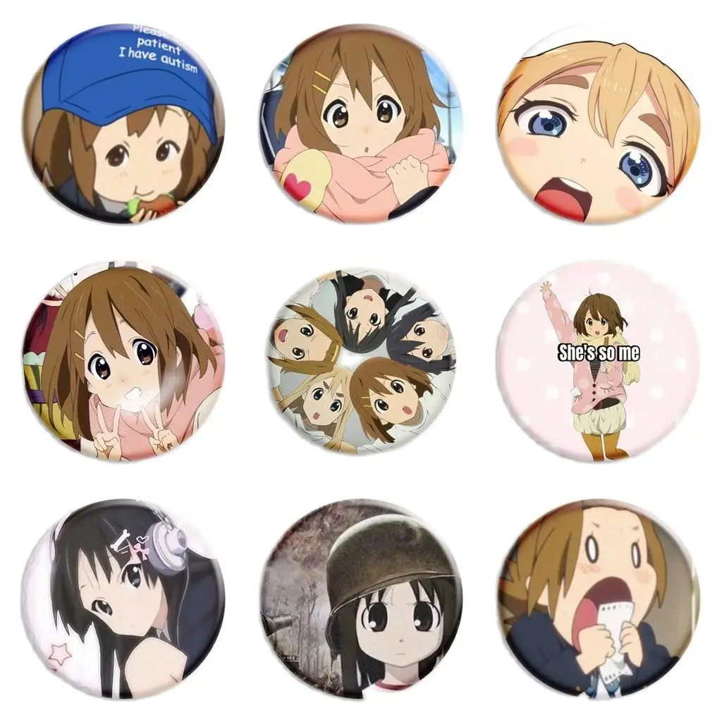Anime K-ON Cute Button Pin Ritsu Azusa Mio Tsumugi Hirasawa Yui Funny ...