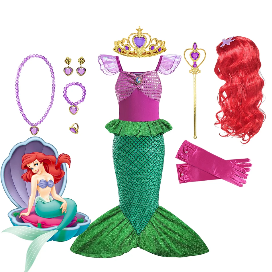 Mermaid-Ariel-Princess-Dress-Kids-Costume-For-Girls-Cosplay-Children ...