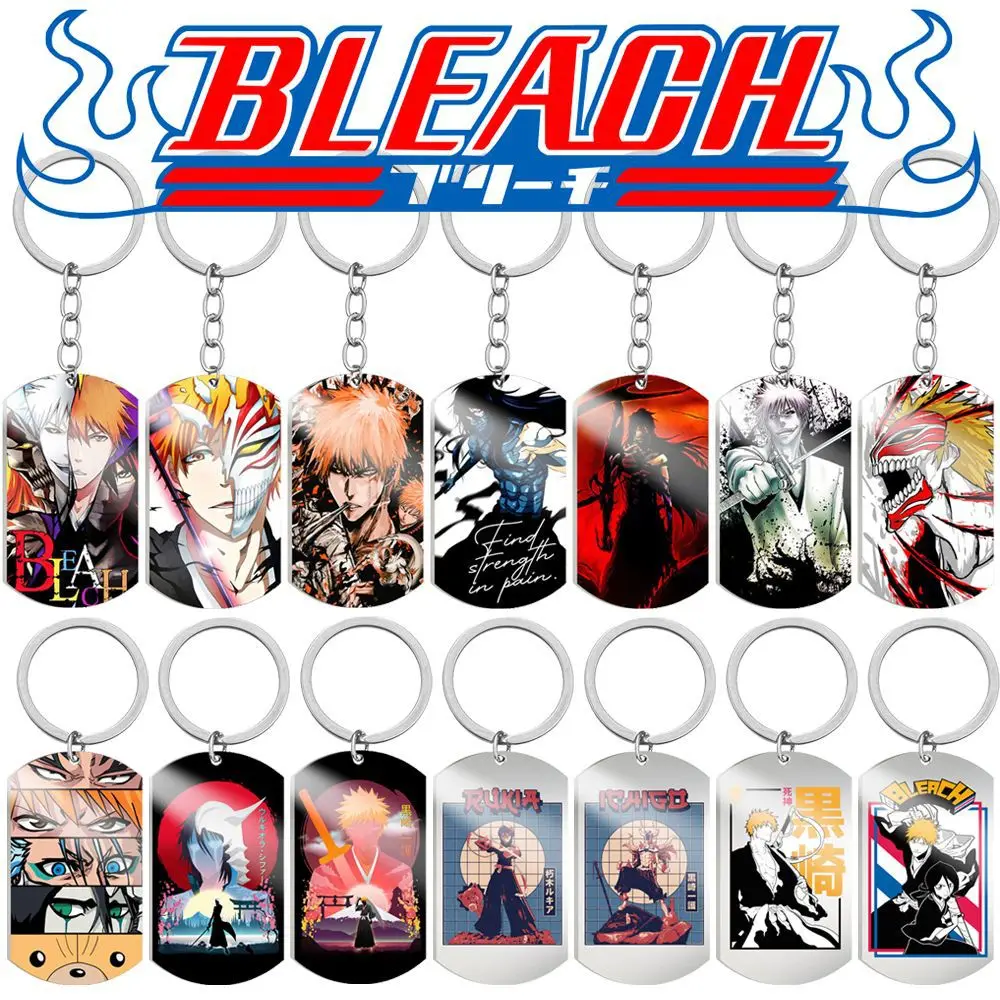 Anime-BLEACH-Keychain-Kurosaki-Ichigo-Stainless-Steel-Charm-Keyring-for ...