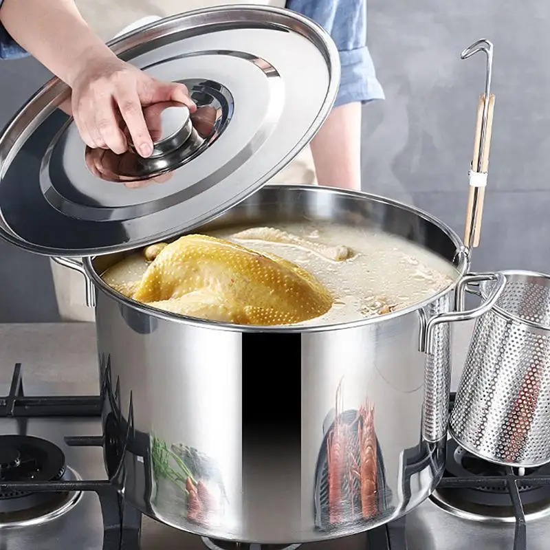 Stainless-Steel-Soup-Pot-with-Lid-Large-Capacity-Stockpot-Commercial ...