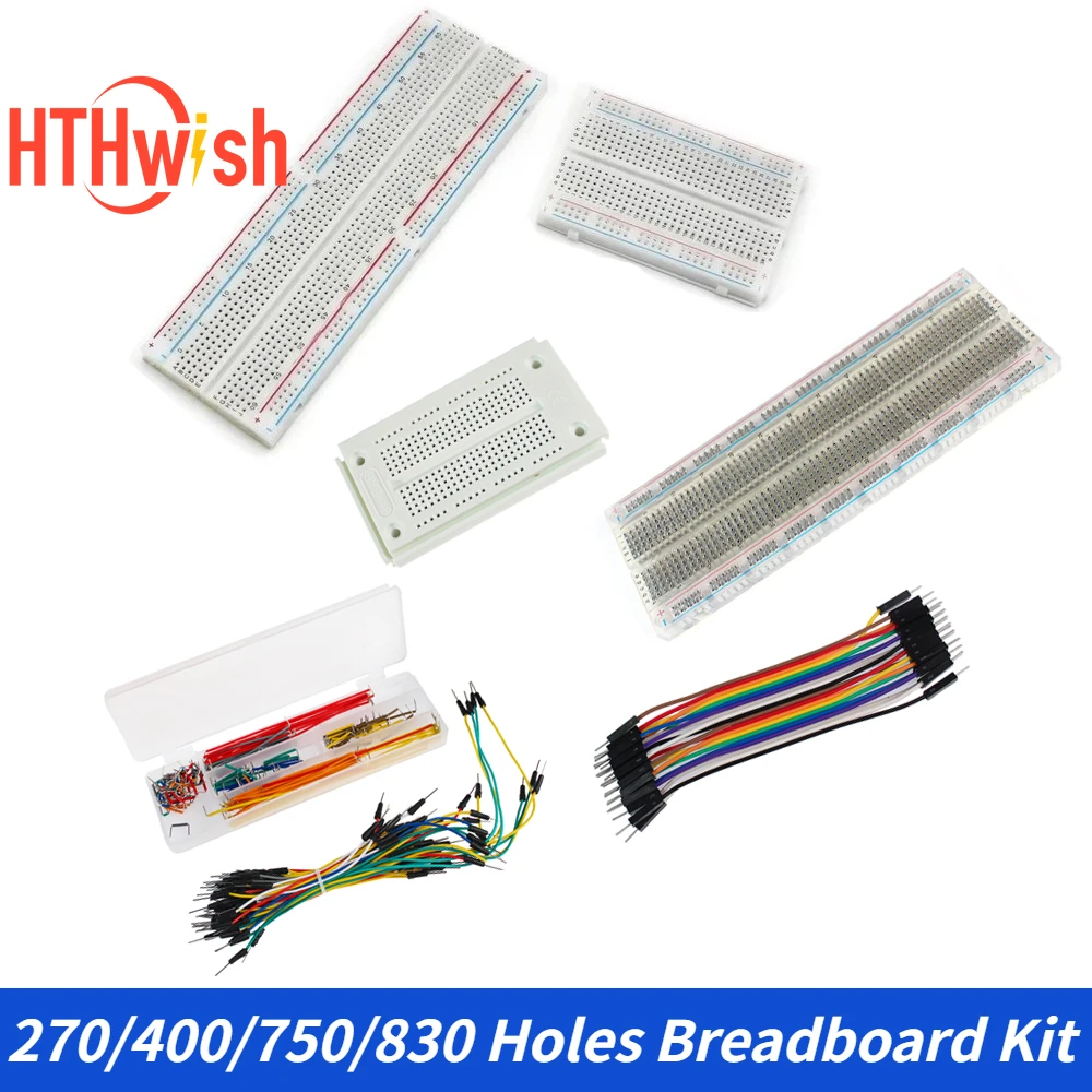 270/400/750/830 Points Breadboard Kit 65 Jumper Wires U-Shaped ...