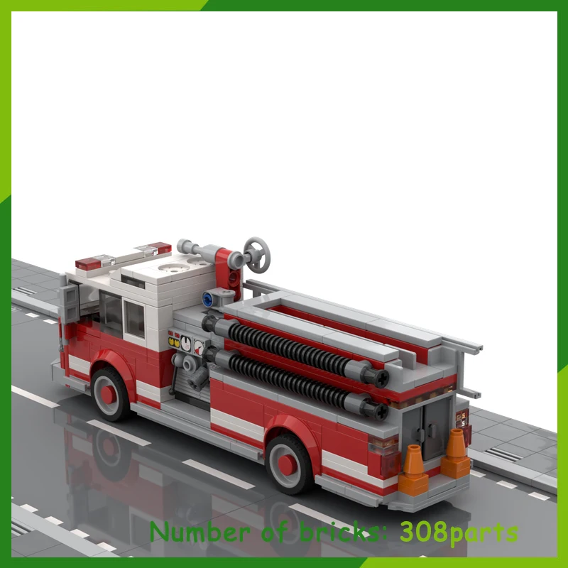 MOC-Modular-C01-Fire-Engine-Engineering-Vehicle-Car-Building-Blocks-DIY ...