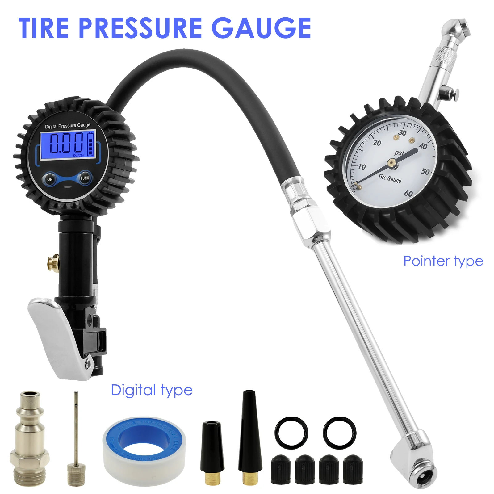 Digital Tire Inflator Tire Pressure Gauge Versatile LCD Display Tire ...