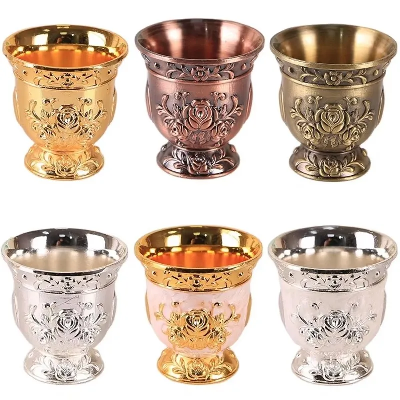 Wine Glases, Engraved Mini Spirits Vodka Cup Liquor 30ml Retro Alloy ...