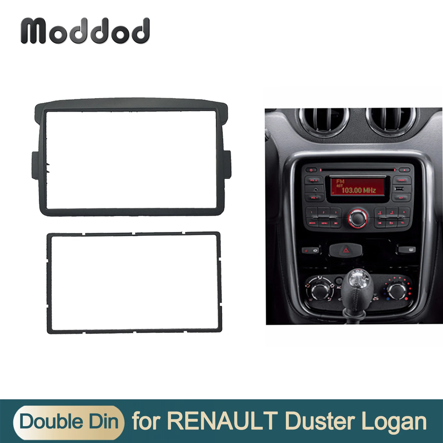 Double Din Fascia for RENAULT Duster Symbol Captur DACIA Duster Trafic ...