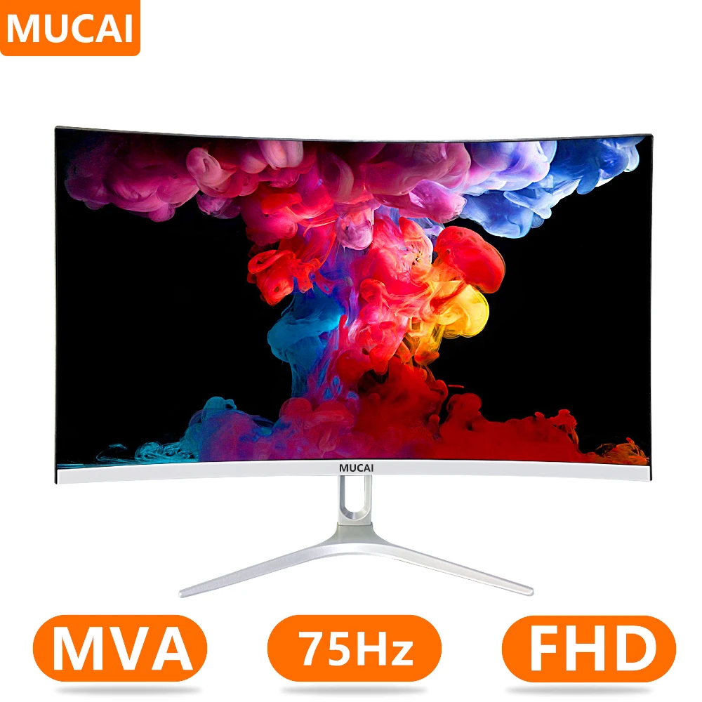 MUCAI-Monitor-curvo-de-24-27-pulgadas-para-PC-pantalla-Lcd-FHD-de-75Hz ...