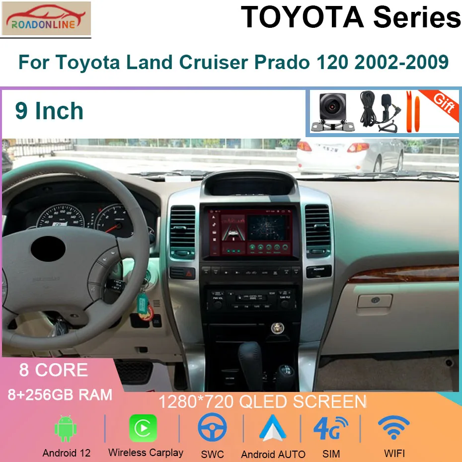 For Toyota Land Cruiser Prado 120/Lexus GX470 2002-2009 Multimedia ...