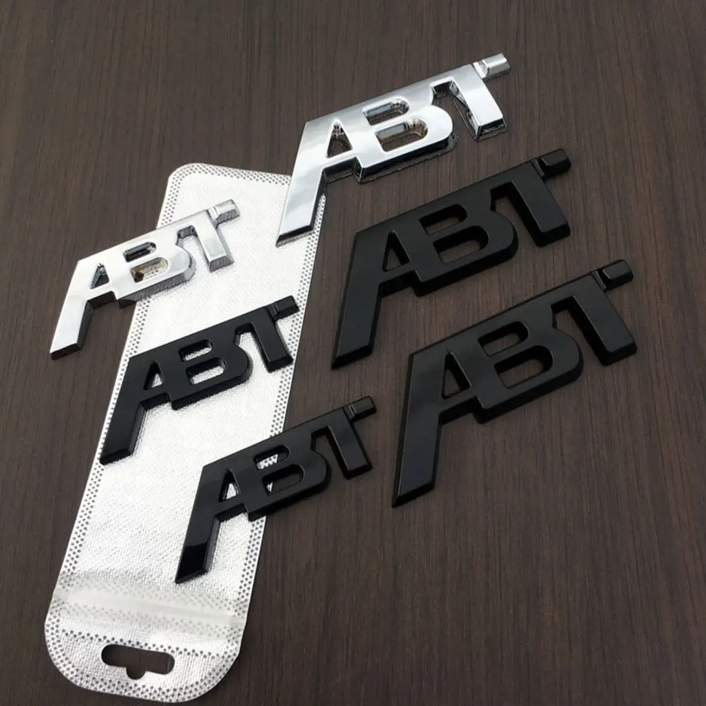3D Metal ABT Sticker Car Rear Trunk Letter Badge For A3 A4 A5 A7 Q3 Q5 ...
