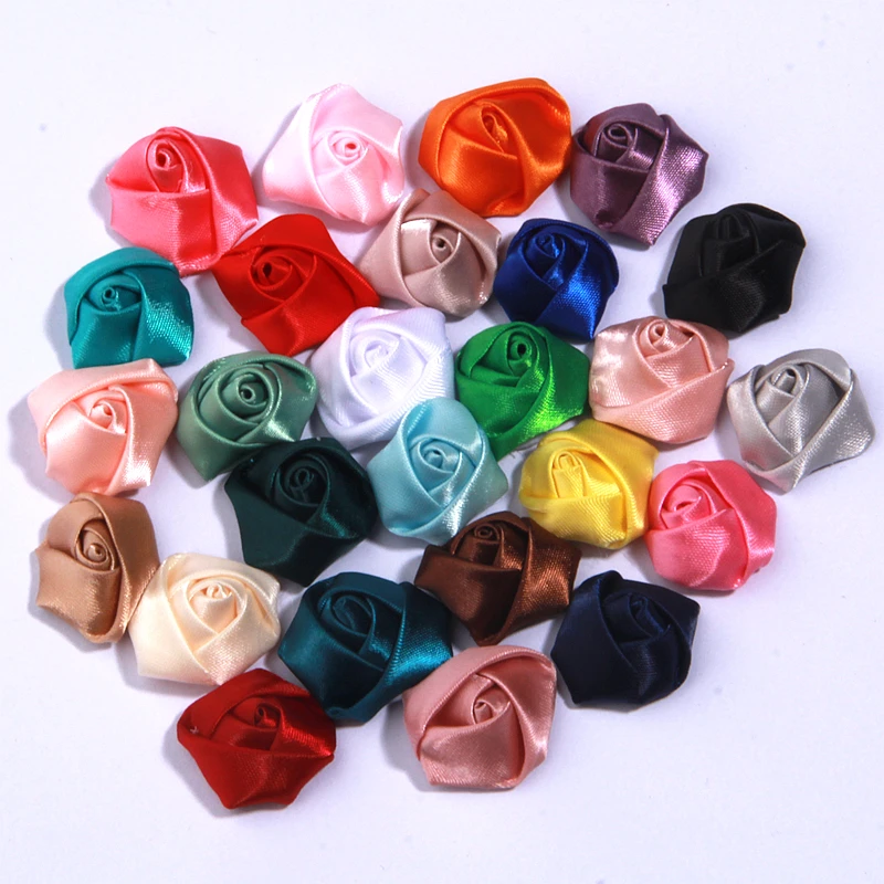 20Pcs 2.5cm Handmade Chiffon Fabric Rose Artificial Flowers For Wedding ...