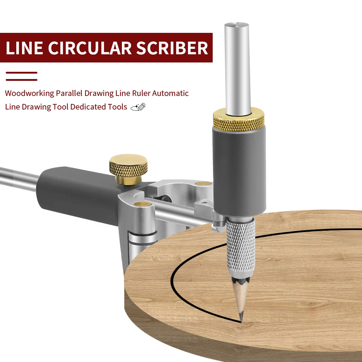 Wood Scribe Tool,Wheel Marking Gauge Adjustable Linear Arc Dual-purpose ...