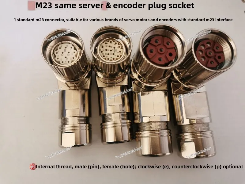 M23 Connector 6, 8, 12, 17, 19 Pin Hole (male and Female) Bend Right ...