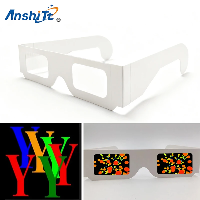 100pcs Paper Chromadepth 3D Glasses White Plain Frame Chroma Depth ...