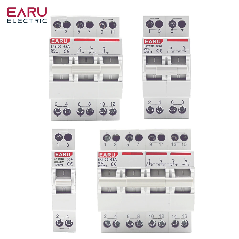 1P 2P 3P 4P 40A 63A MTS Dual Power Manual Transfer Interlock Circuit Breaker Din Rail Isolating ...