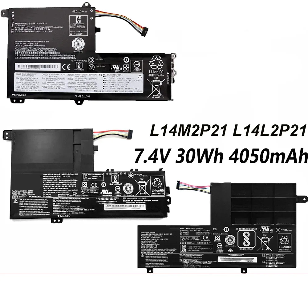 L14L2P21 L14M2P21 7.4V 30Wh 4050mAh Laptop Battery For Lenovo IdeaPad ...