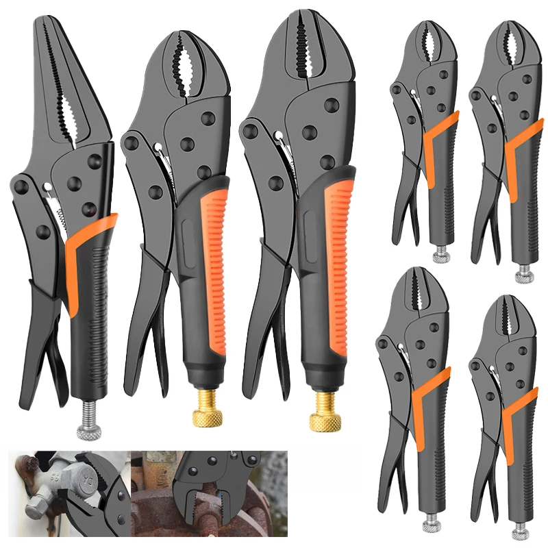 7-9-10-Multi-Function-Locking-Pliers-Round-Straight-Mooth-Pipe-Wrench-Universal-Pressure-Pliers ...