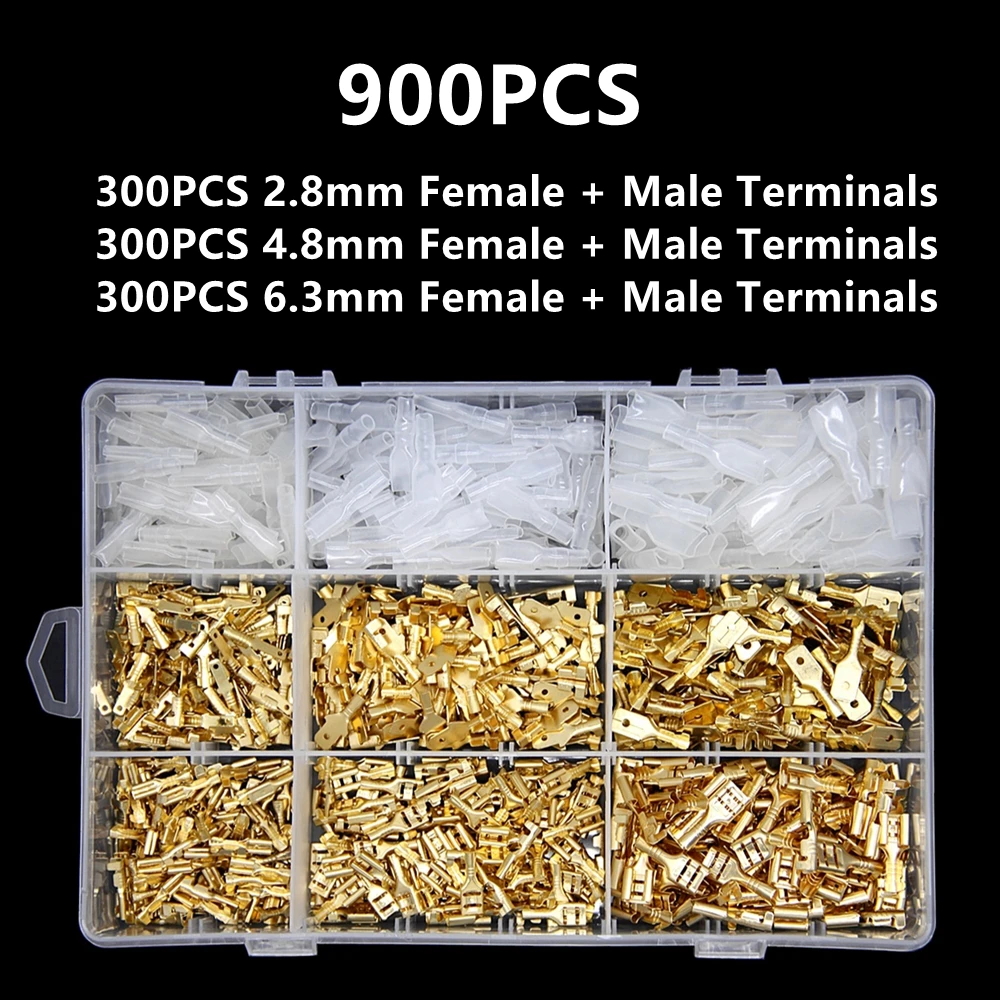 Box-Insulated-Plug-Spring-Female-Male-Spade-Cold-Crimp-Terminals-2-8-4 ...