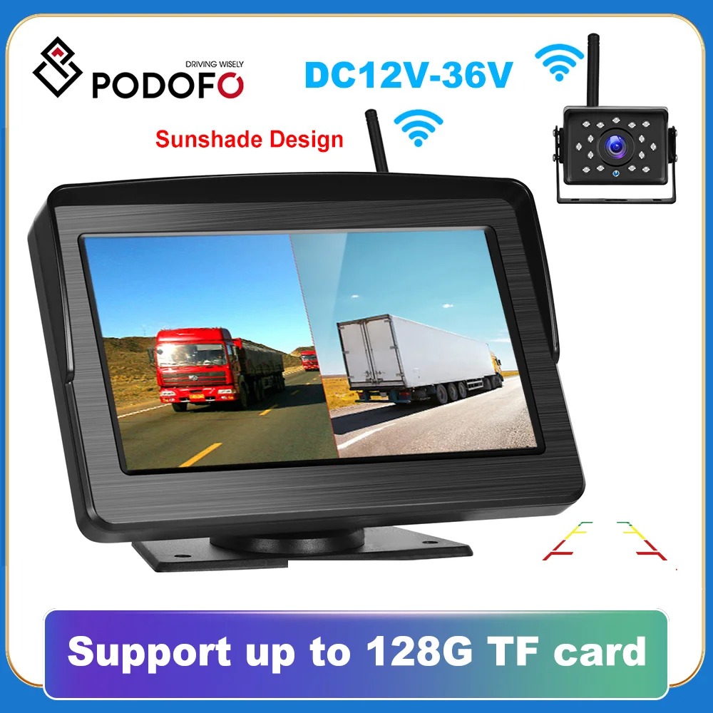 Podofo-7Inch-Wireless-touch-screen-Monitor-12V-Car-Weatherproof-HD ...