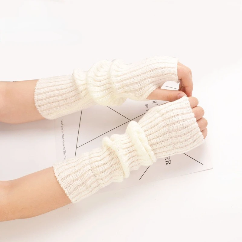 Winter-New-Women-Fashion-Gloves-Warm-Soft-Arm-Sleeve-Fingerless-Mitten ...