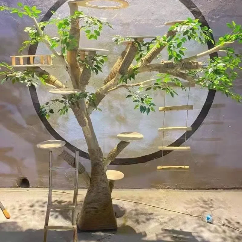Cat-Climbing-Tree-House-Pole-Tongtian-Pillar-Solid-Wood-Cat-s-House ...