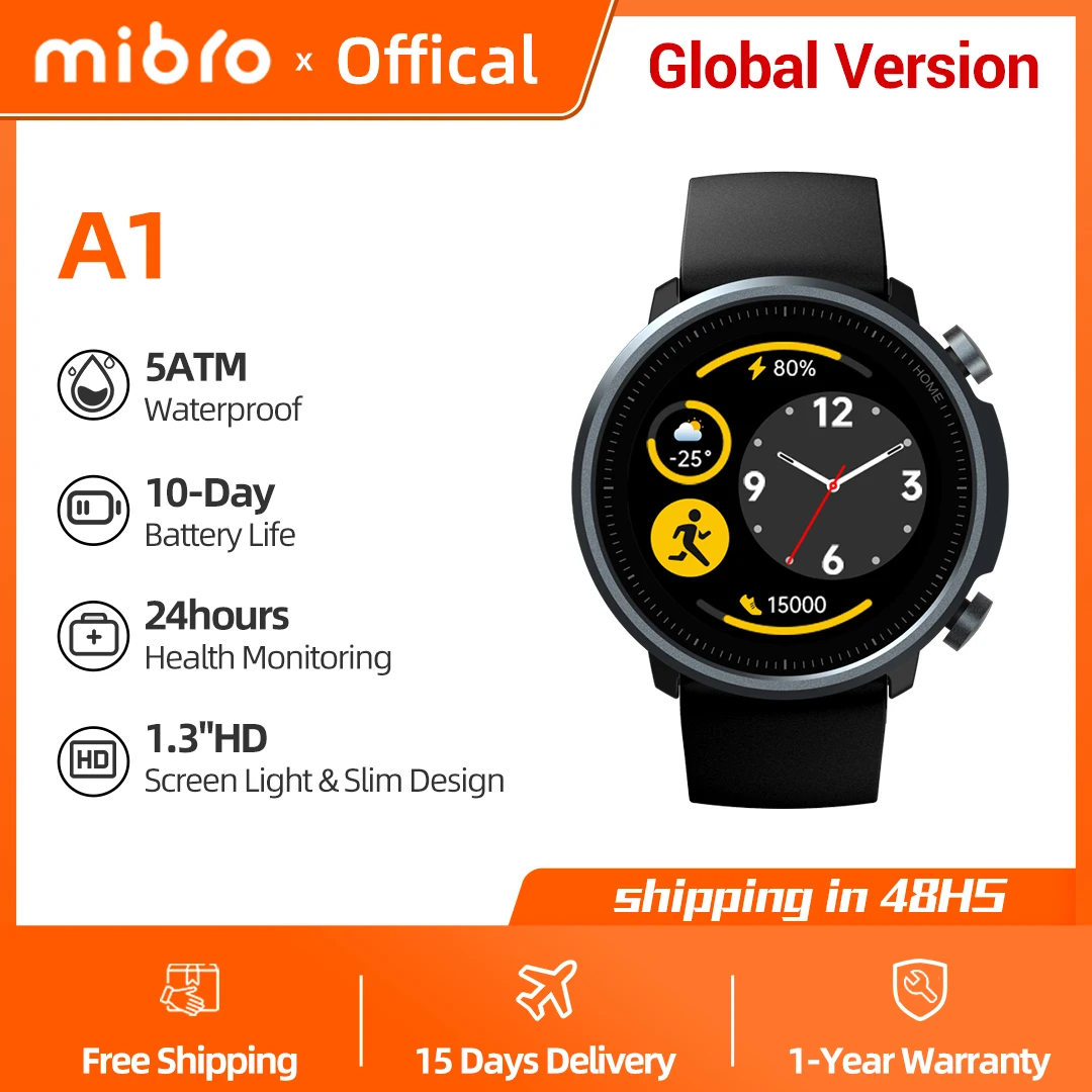 Mibro-Smartwatch-A1-5ATM-Waterproof-270mAh-Battery-Bluetooth-Fitness ...