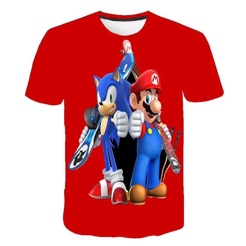 Nueva camiseta amarilla de Sonic, ropa para niños, juego de dibujos ...