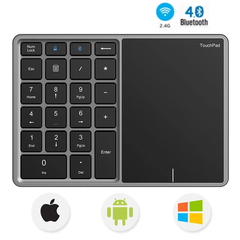 Teclado-num-rico-bluetooth-com-touchpad-teclado-num-rico-usb-recarreg ...