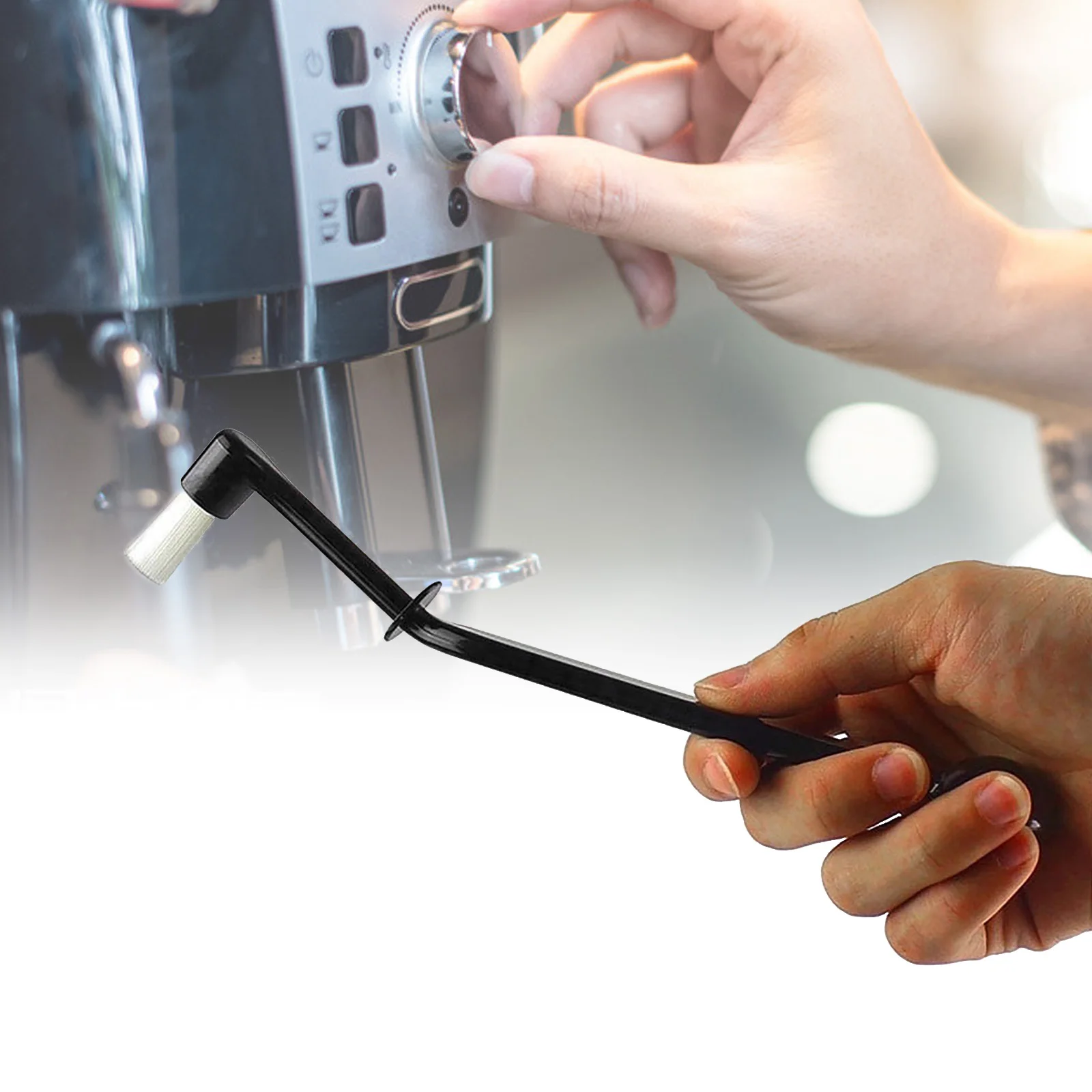 Cleaning Brush Coffee Machine Elbow With Spoon Long Handle Brush Edible ...