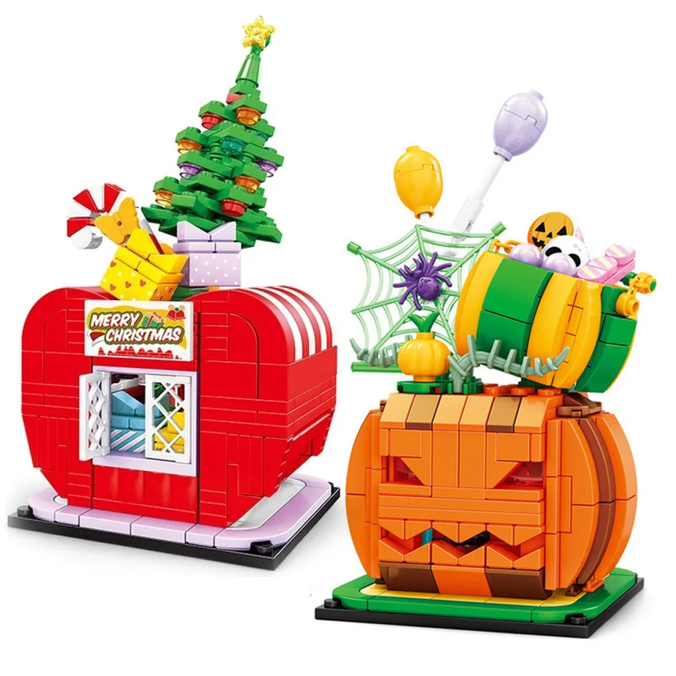 Mini shop market Light House Building Blocks City Candy Store Street ...