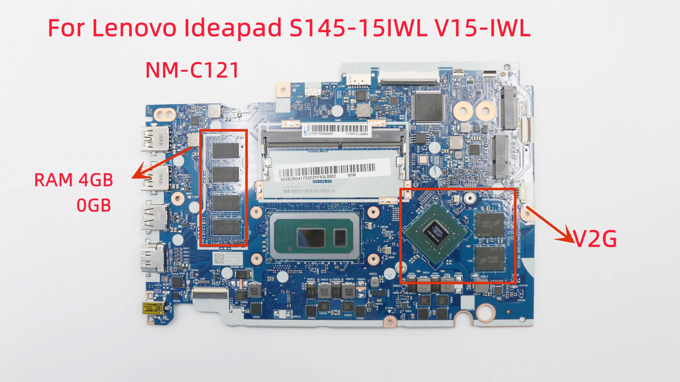 NM C121 For Lenovo Ideapad S145 15IWL V15 IWL Laptop Motherboard With ...