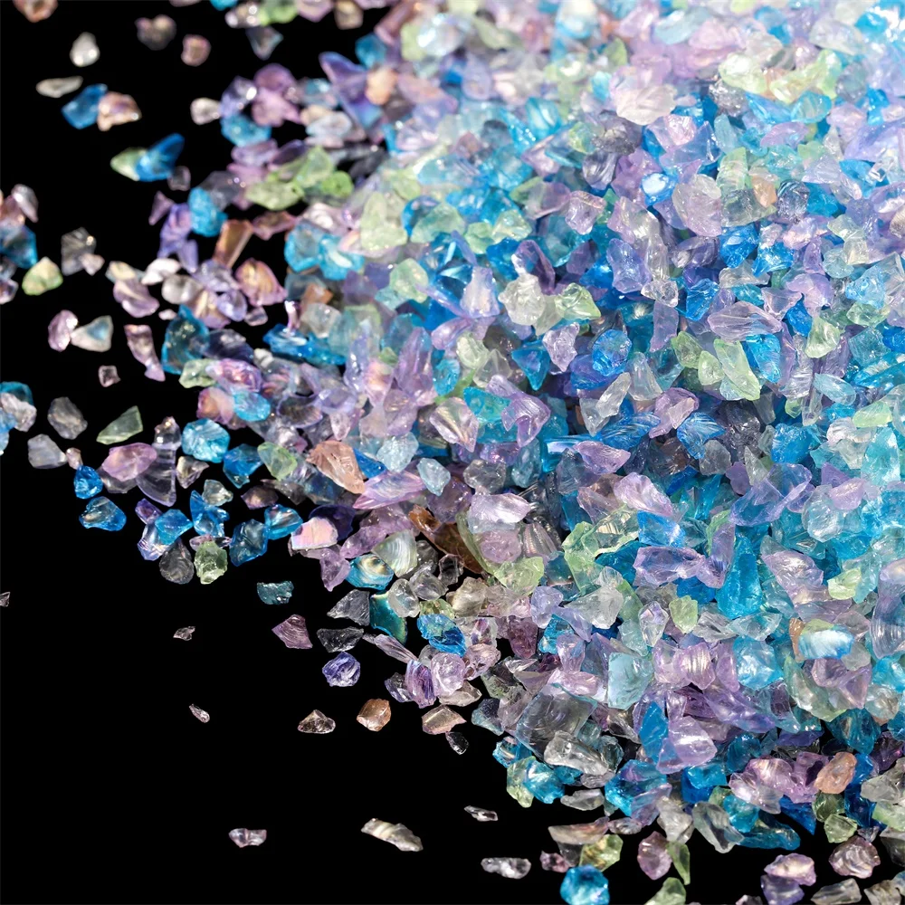 50g Glass Crushed Stone Irregularity Crystal Gravel Filling For DIY ...