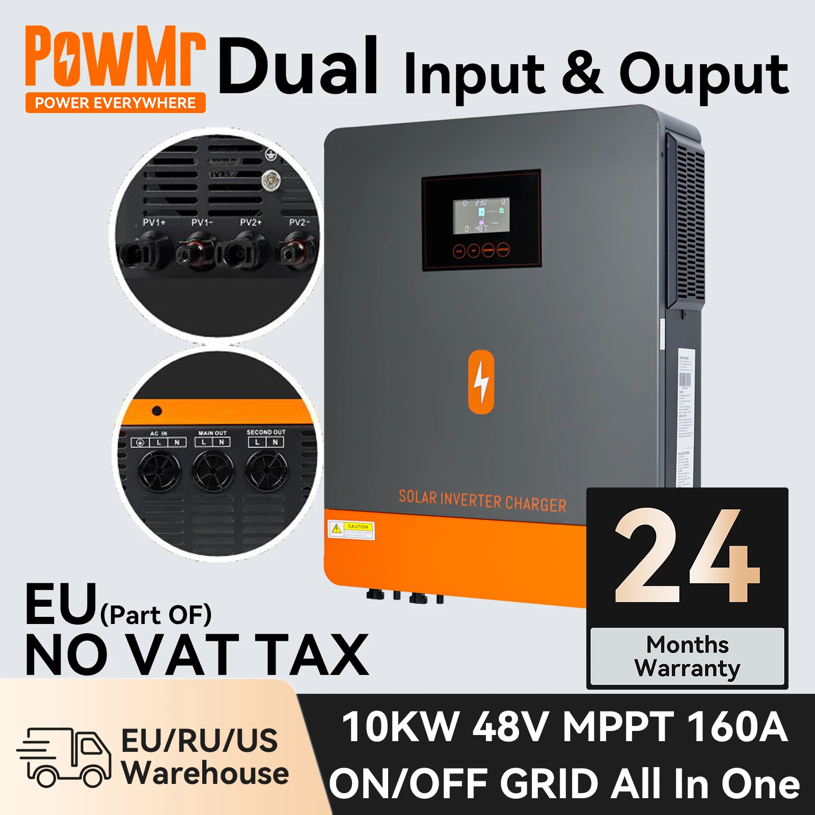 PowMr-48V-8KW-10KW-160A-MPPT-inversor-de-conexi-n-a-red-h-brido-Solar ...