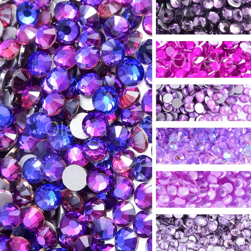 Amethyst-lila-Glas-kristalle-c-nicht-Hot-Fix-Strass-Glitzer-Strass ...