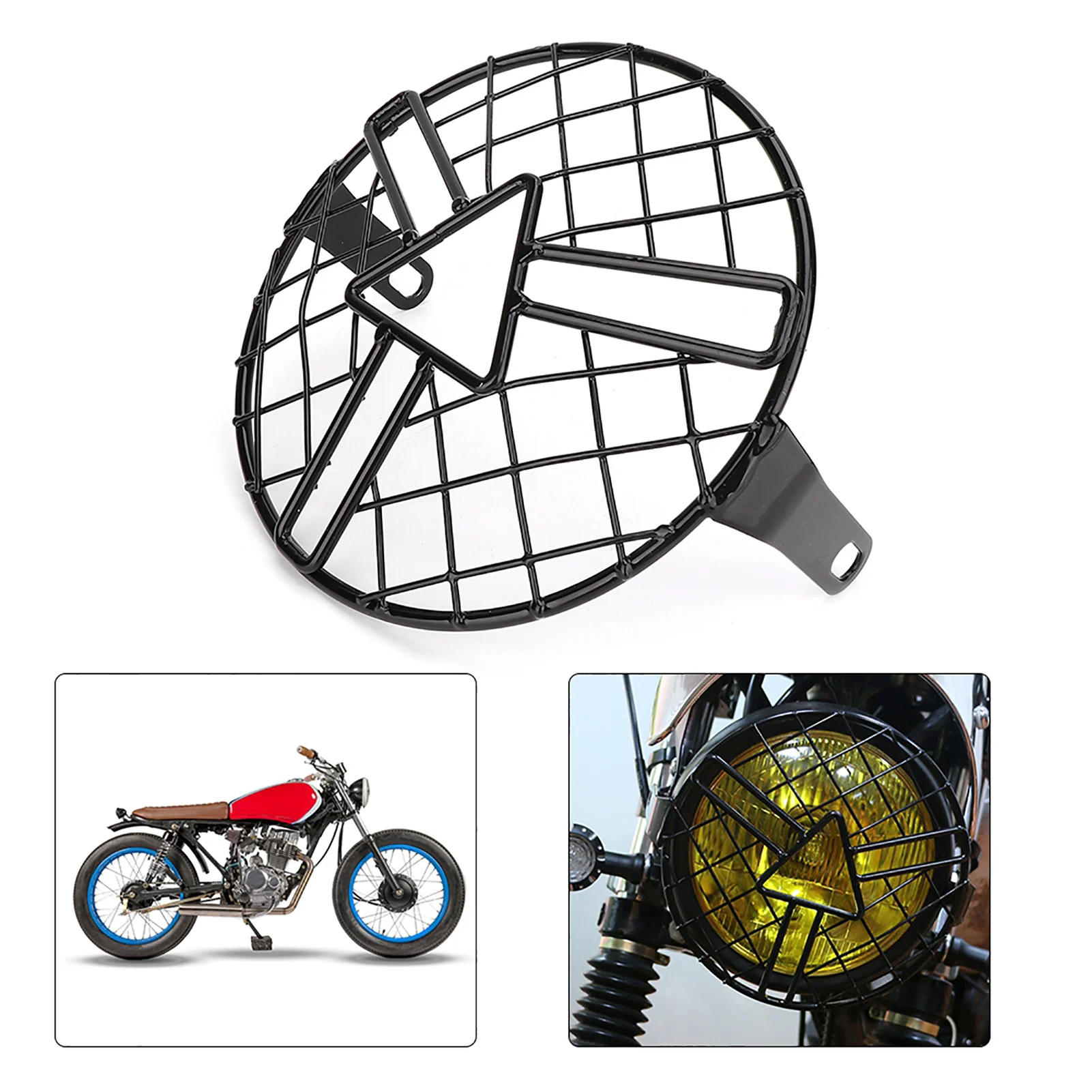 5-75inch-Headlamp-Grill-Cover-Motorcycle-Headlight-Guard-Grille ...