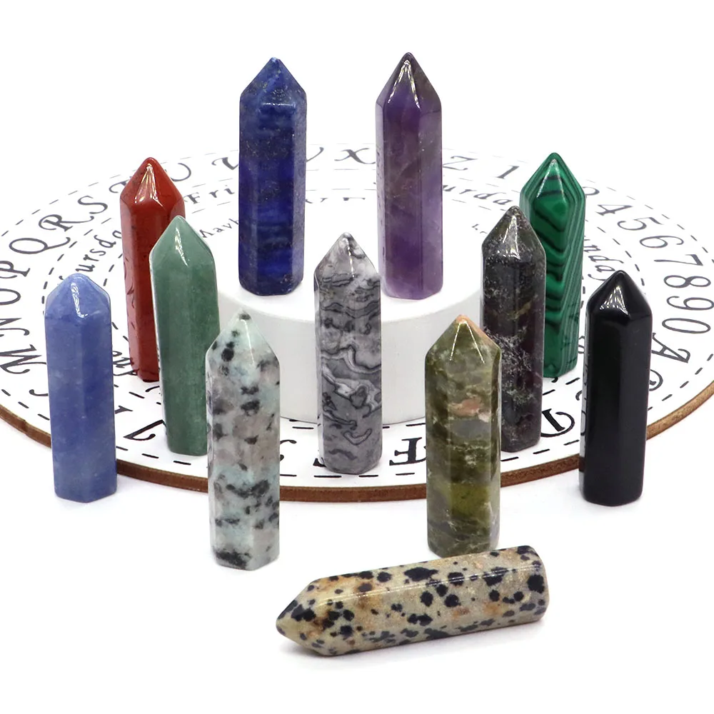 Natural Crystal Amethyst Lapis Lazuli Point Healing Stone Hexagonal ...