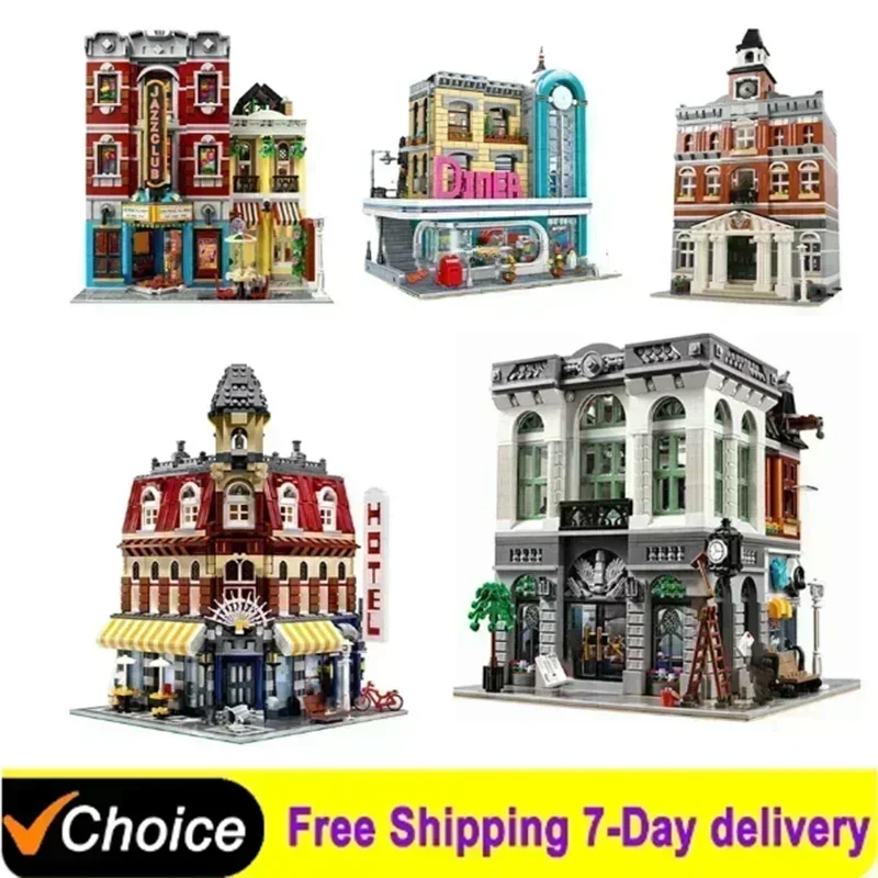 Creatoring-Expert-Pet-Book-Shop-Town-Hall-Downtown-Diner-Model-Moc ...