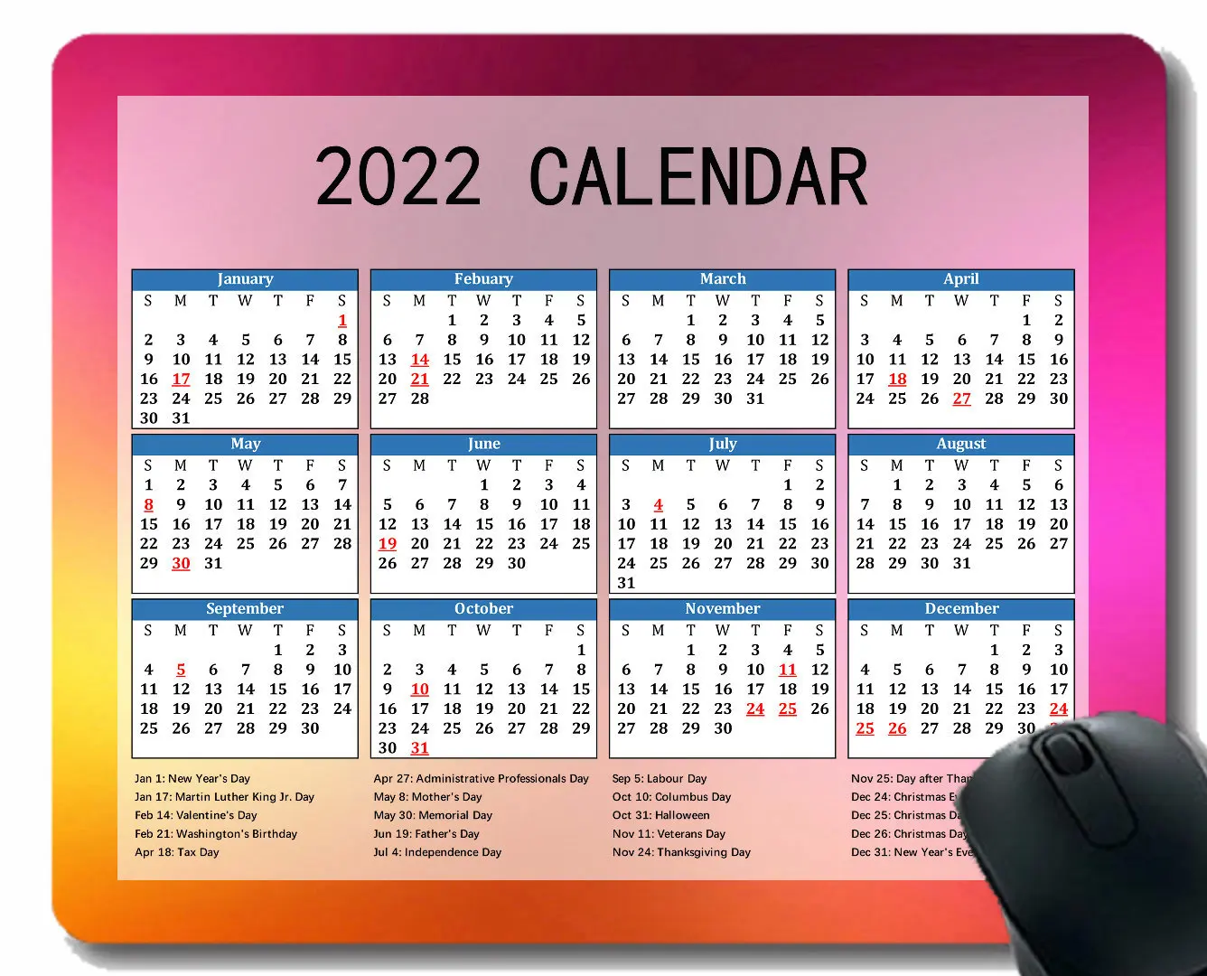 Alfombrilla-de-rat-n-con-calendario-alfombrilla-de-goma-antideslizante ...