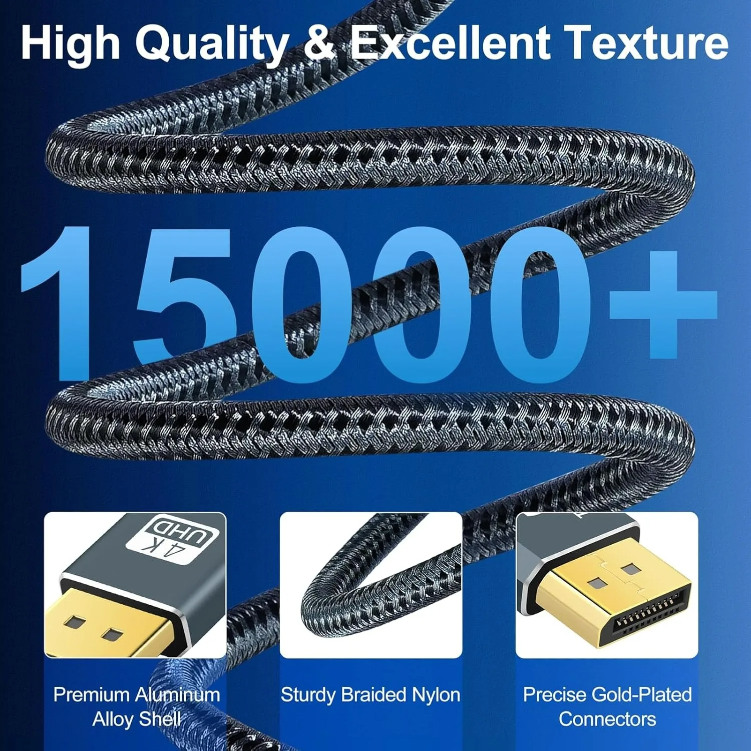 High - Speed 4K DisplayPort Cable – 4K@60Hz & 2K@165Hz Refresh Rates ...