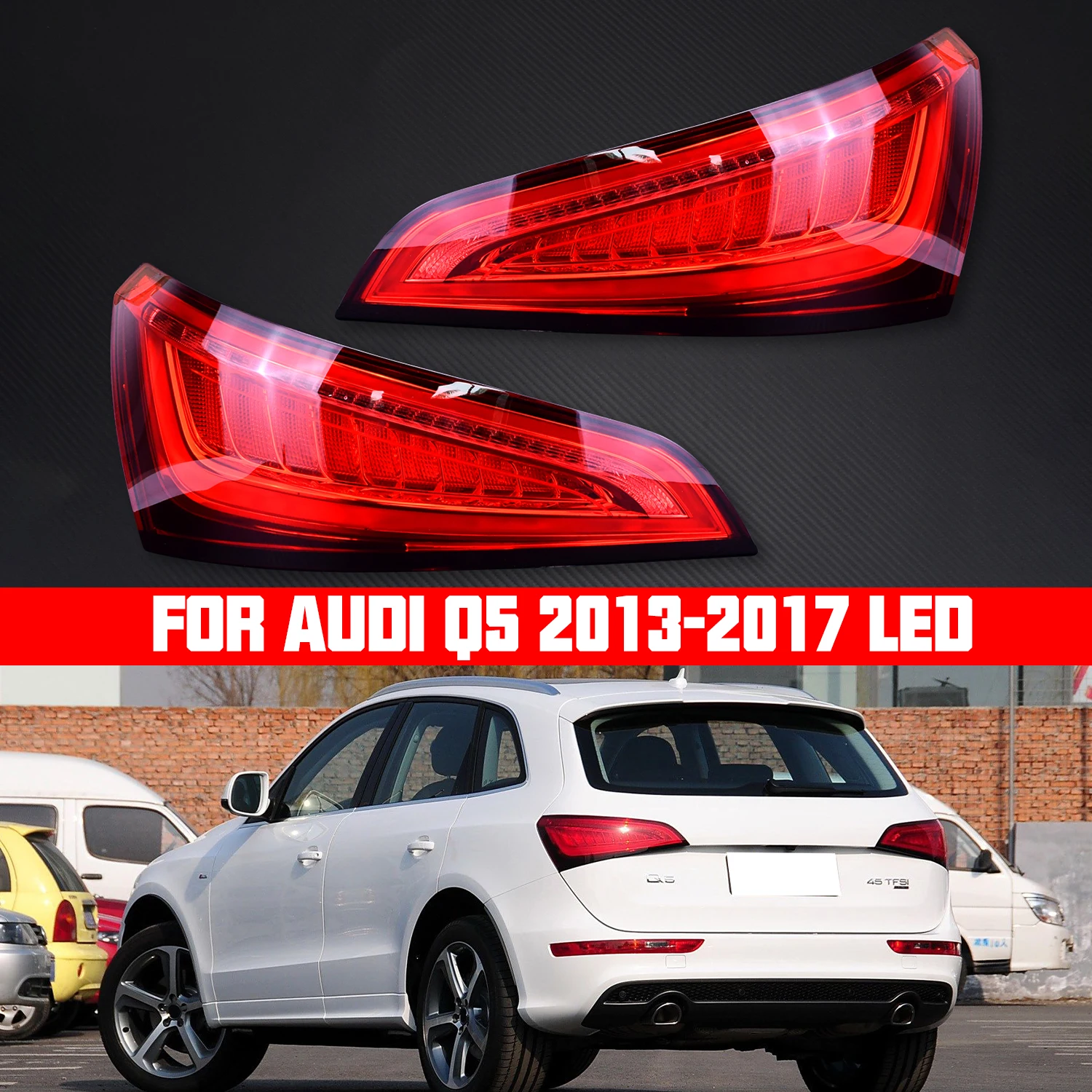 Fit For Audi Q5 8R 2013-2017 Tail Lights Lamps Break Lights Red Rear ...