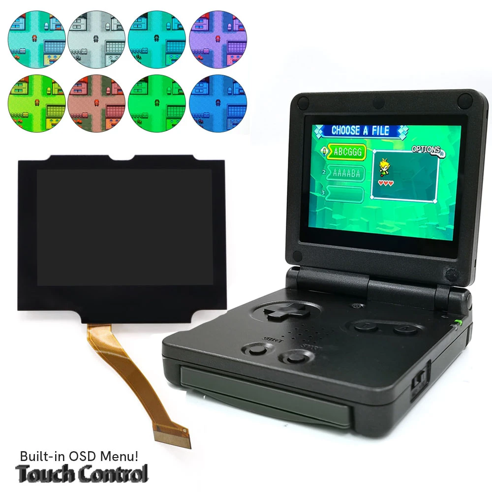 3d Shell White Len Hd Gba Sp Ips Lcd Drop In Kits Screen For Gameboy ...