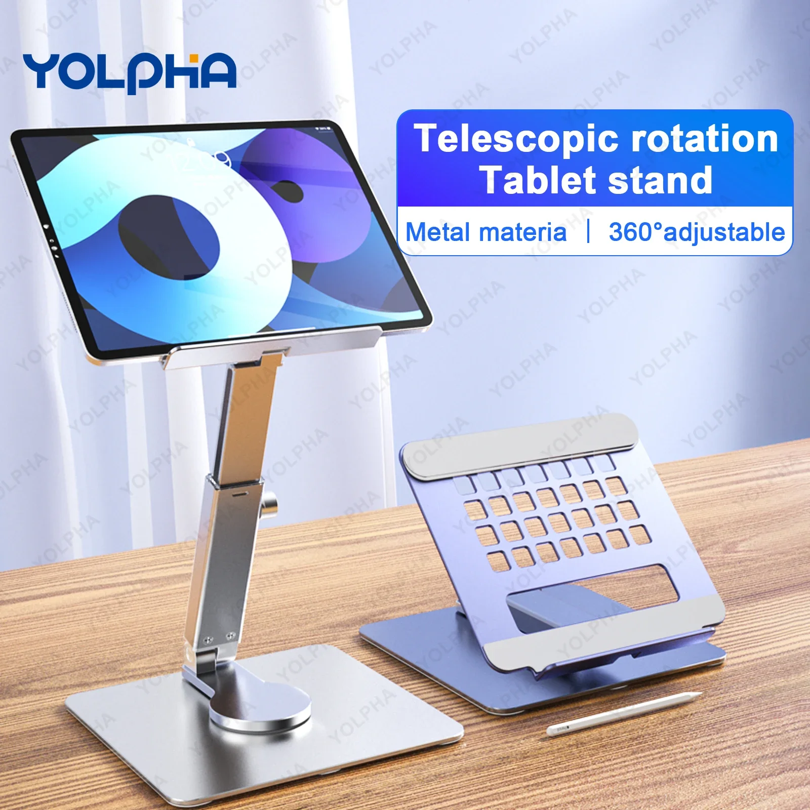 360-Rotating-Tablet-Stand-Foldable-Laptop-Stand-Telescopic-Support ...