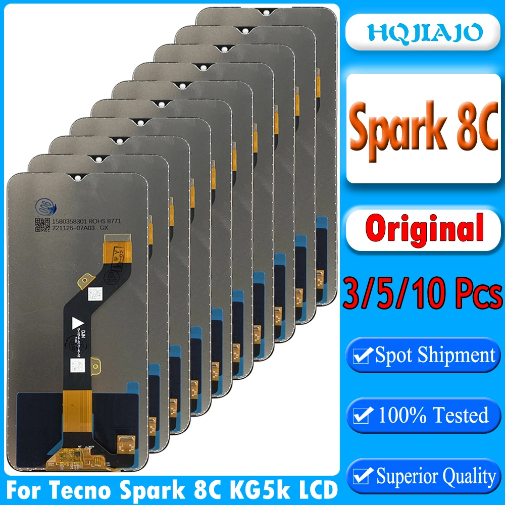 3-5-10PCS-Original-For-Tecno-Spark-8C-LCD-Display-Touch-Screen-Assembly ...