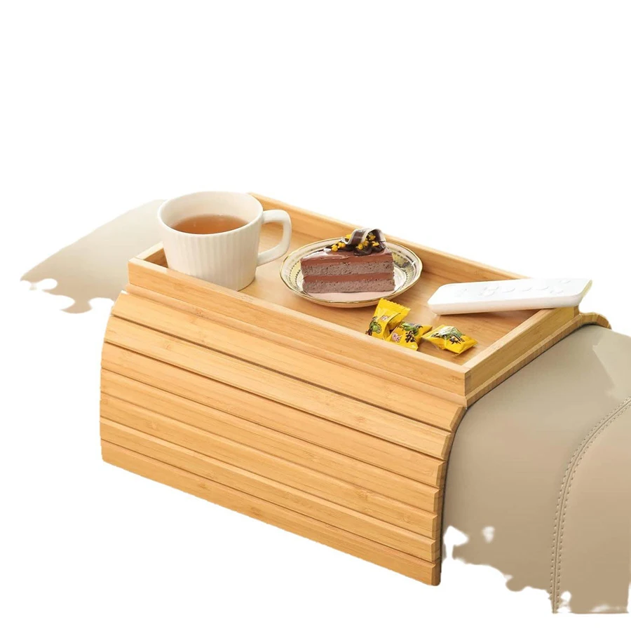 Foldable-fruit-snack-storage-tray-Bamboo-sofa-armrest-tray-solid-wood ...