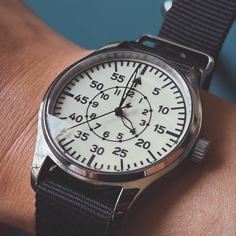 40MM Titanium Pilot Watch VH31 MOVT Luxury C3 Super luminous Sapphire ...