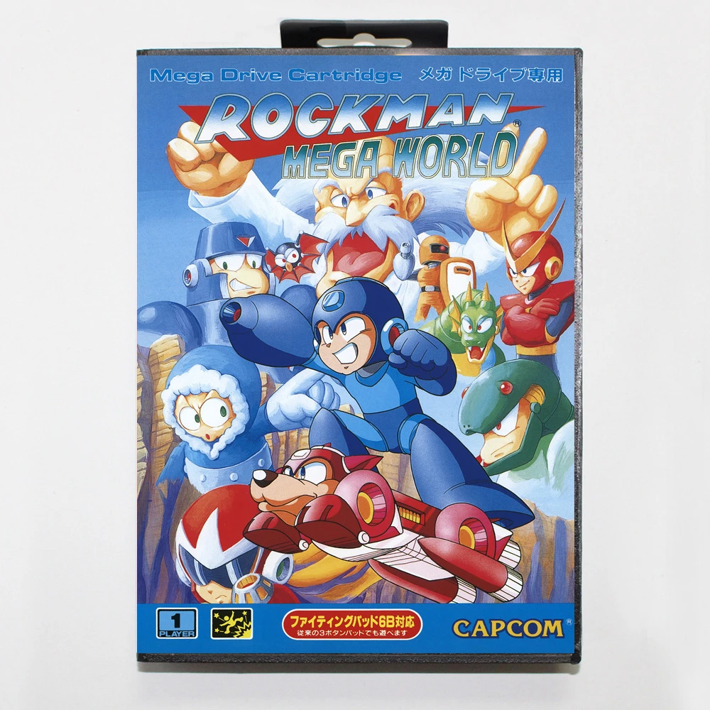 Rockman Mega World 16 비트 MD 게임 카드, 세가 메가드라이브/제네시스용, 소매 상자 포함, 신제품 ...