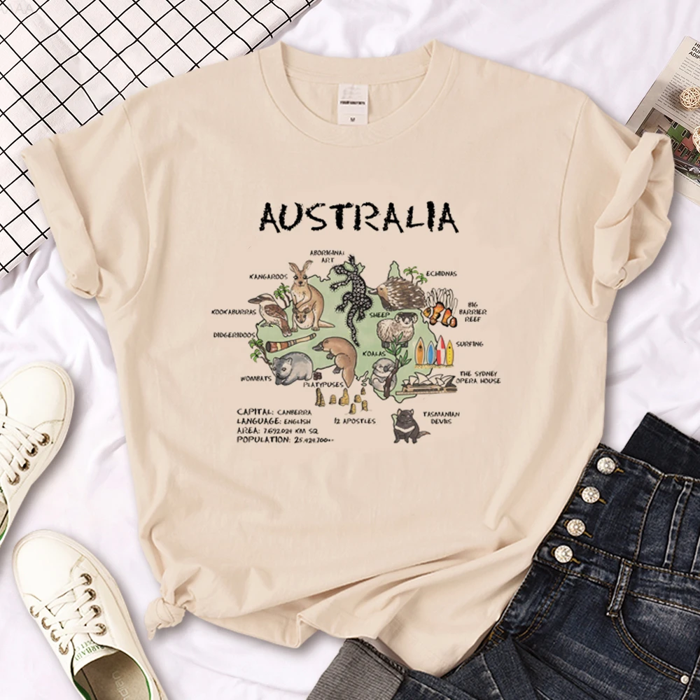 Australia Aussie T Shirt Women Graphic Funny Summer T-shirts Girl ...