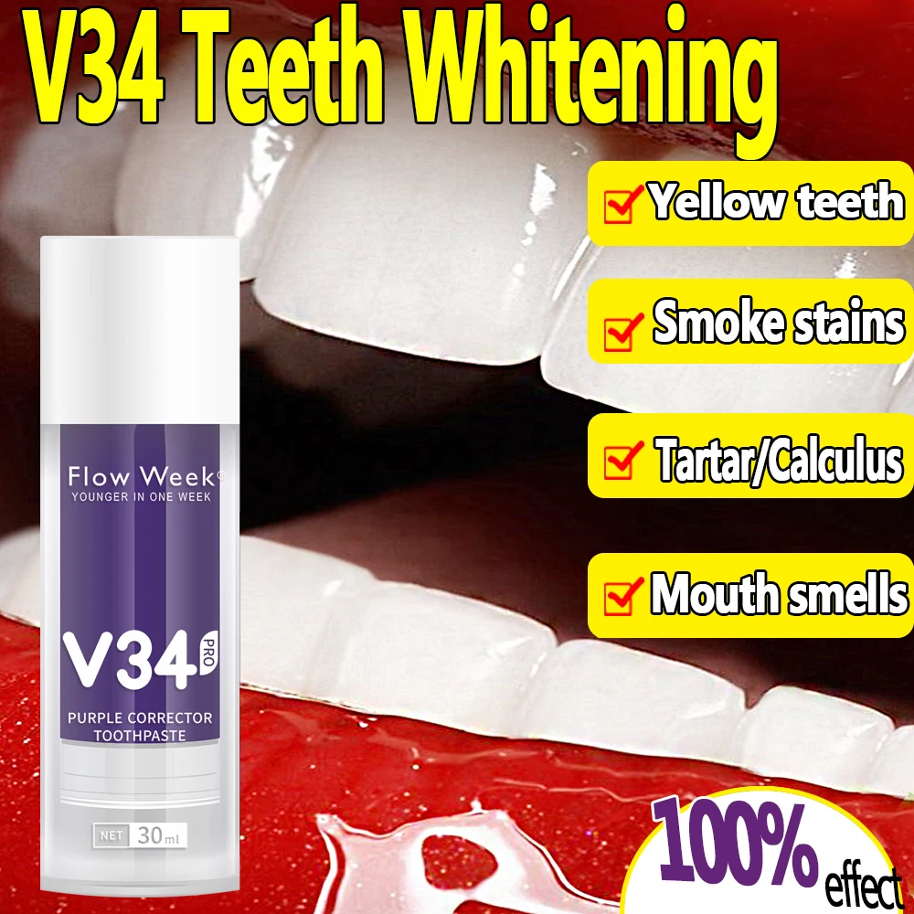 FlowWeek-V34-Pro-Toothpaste-Teeth-Whitening-Enamel-Care-Toothpaste ...