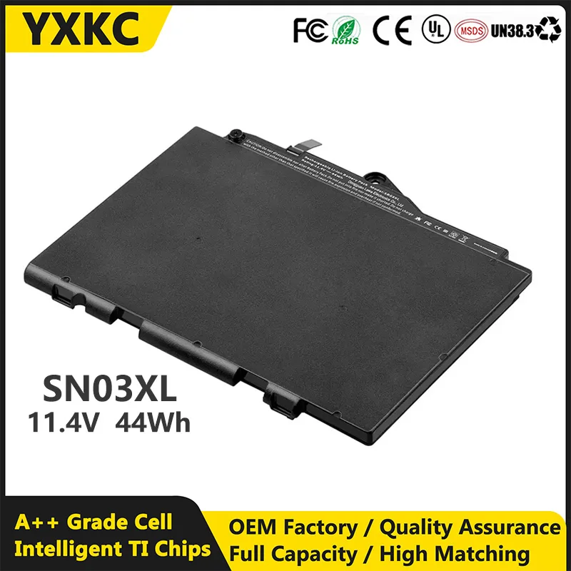 YXKC 11.4V 44Wh SN03XL ST03XL Laptop Battery for HP EliteBook 820 G3 ...