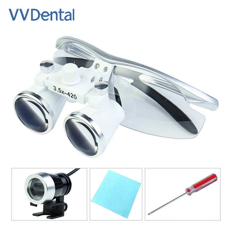 Oral Loupe Magnifying Glass with LED Light Glasses Surgical Magnifying ...
