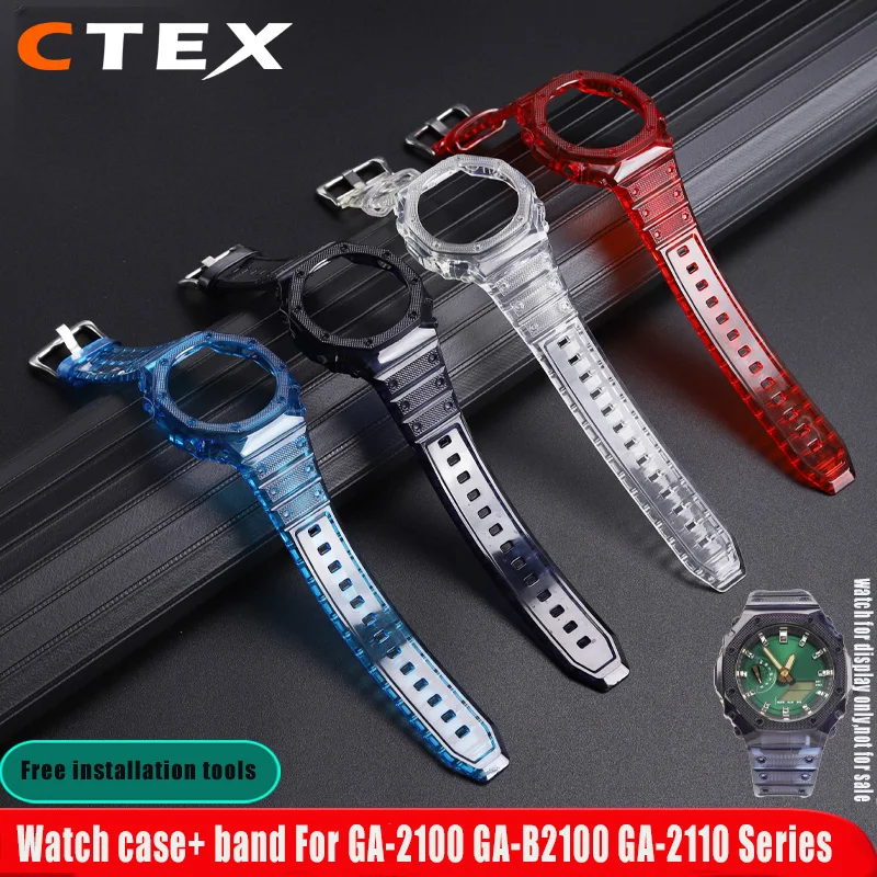 Clear Resin Strap watch case for Casio G-SHOCK GA2100 2110 GA-B2100 ...