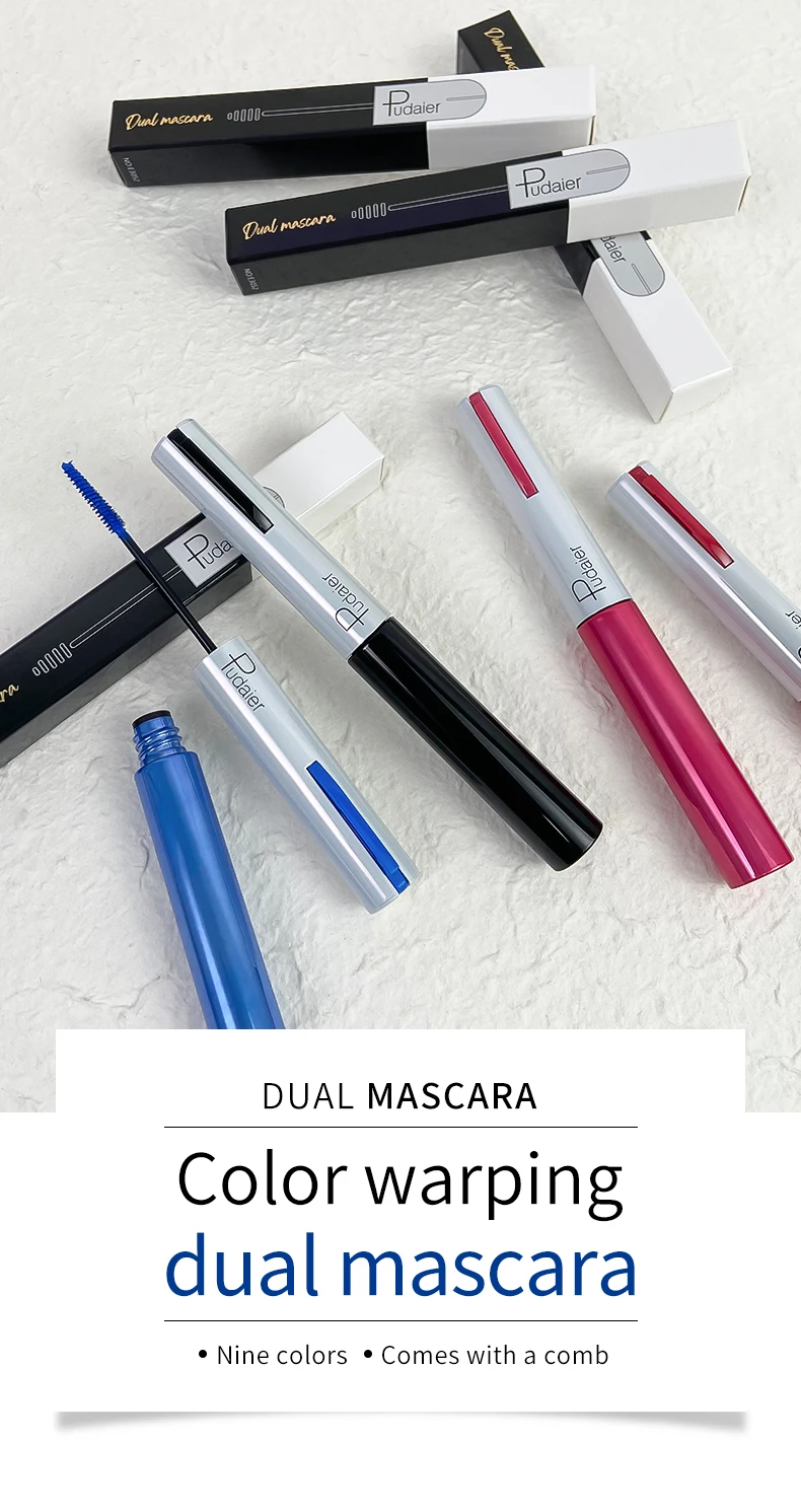 4D Dual Color Mascara: Waterproof, Curling & Lengthening Mascara for ...
